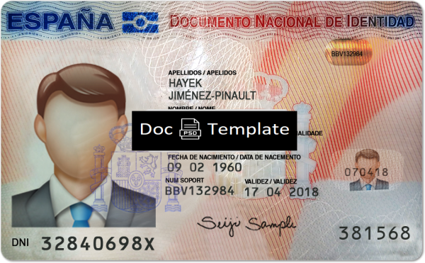 Spain ID Card Template PSD - PSD Templates